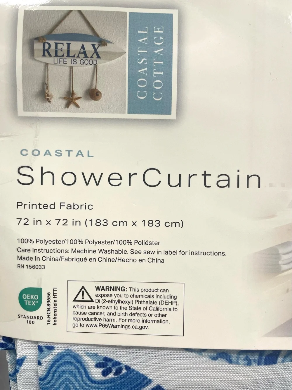 Coastal Cottage | Bath | Blue Fish Shower Curtain Ocean White Lt Dk ...